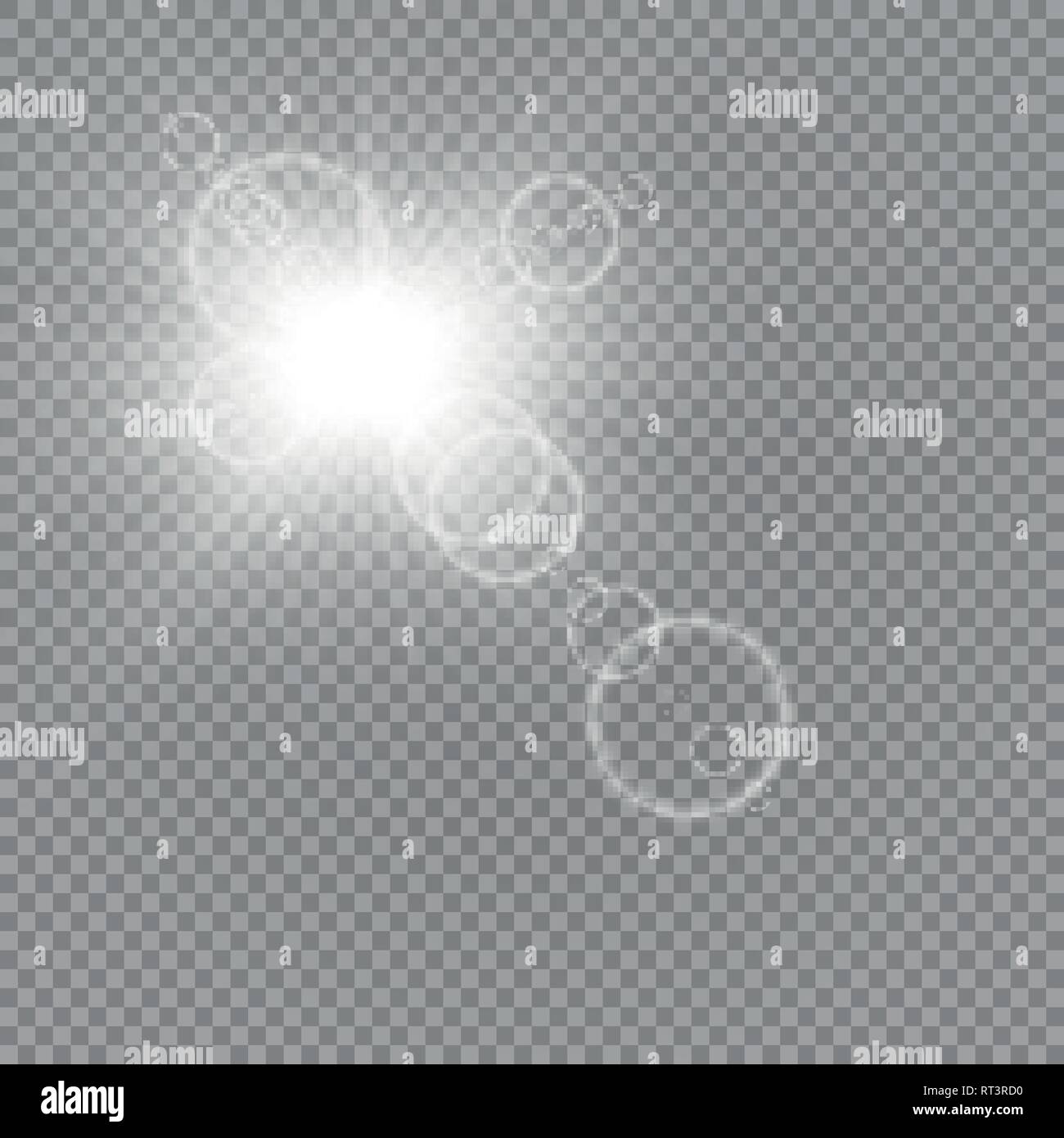 Vector transparent sunlight special lens flare light effect. Sun flash ...
