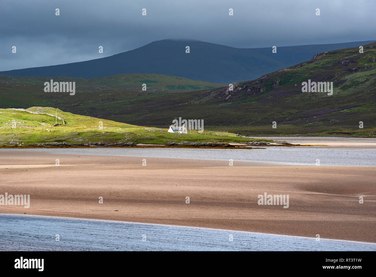 United Kingdom, Scotland, Sutherland, Durness, Kyle of Durness, low ...