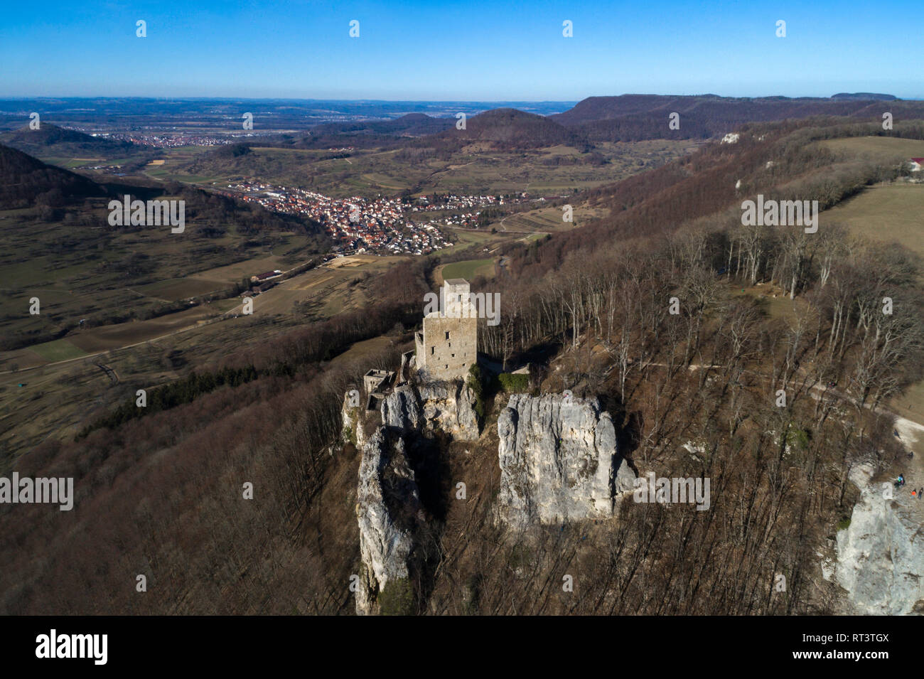 Scenic Swabian Alb with Reussenstein Castle, Neidlingen, Germany Stock ...