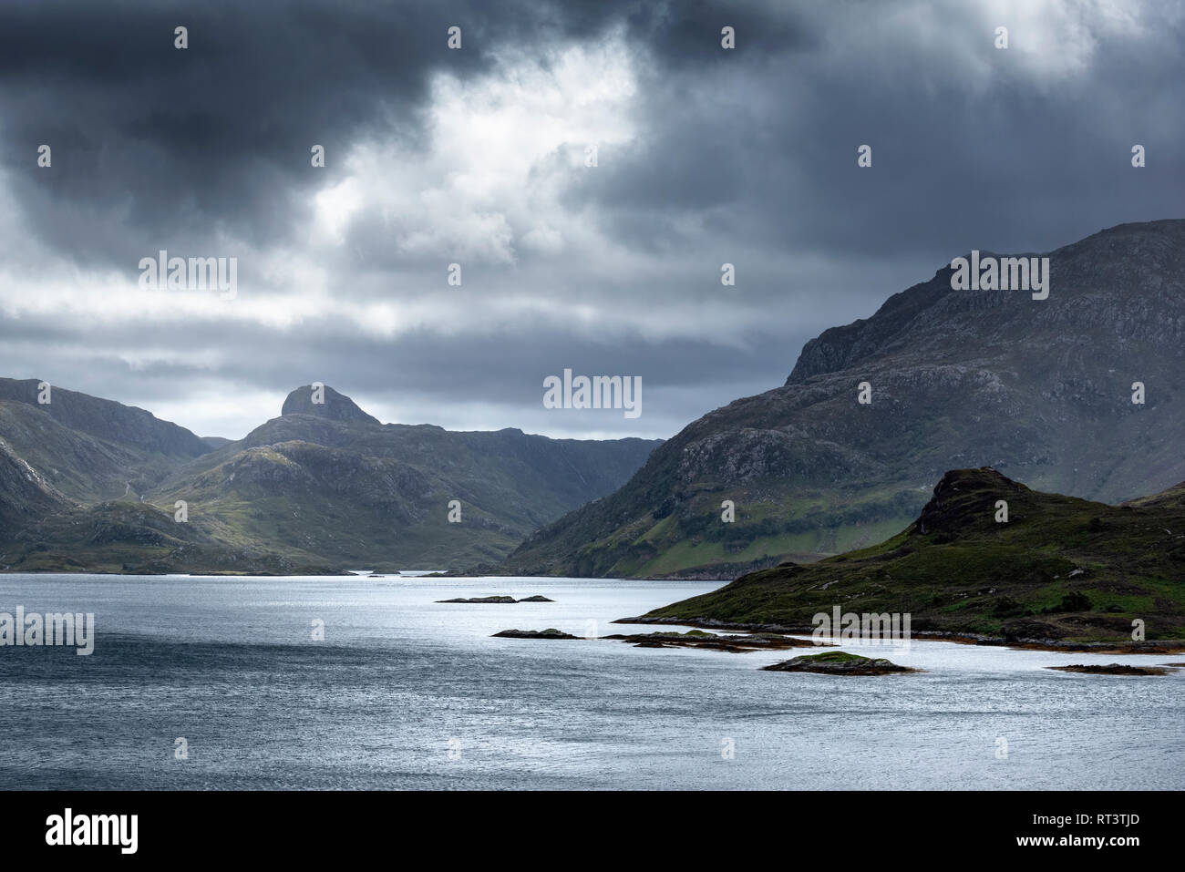 United Kingdom, Scotland, Sutherland, Unapool, Loch Glencoul Stock ...