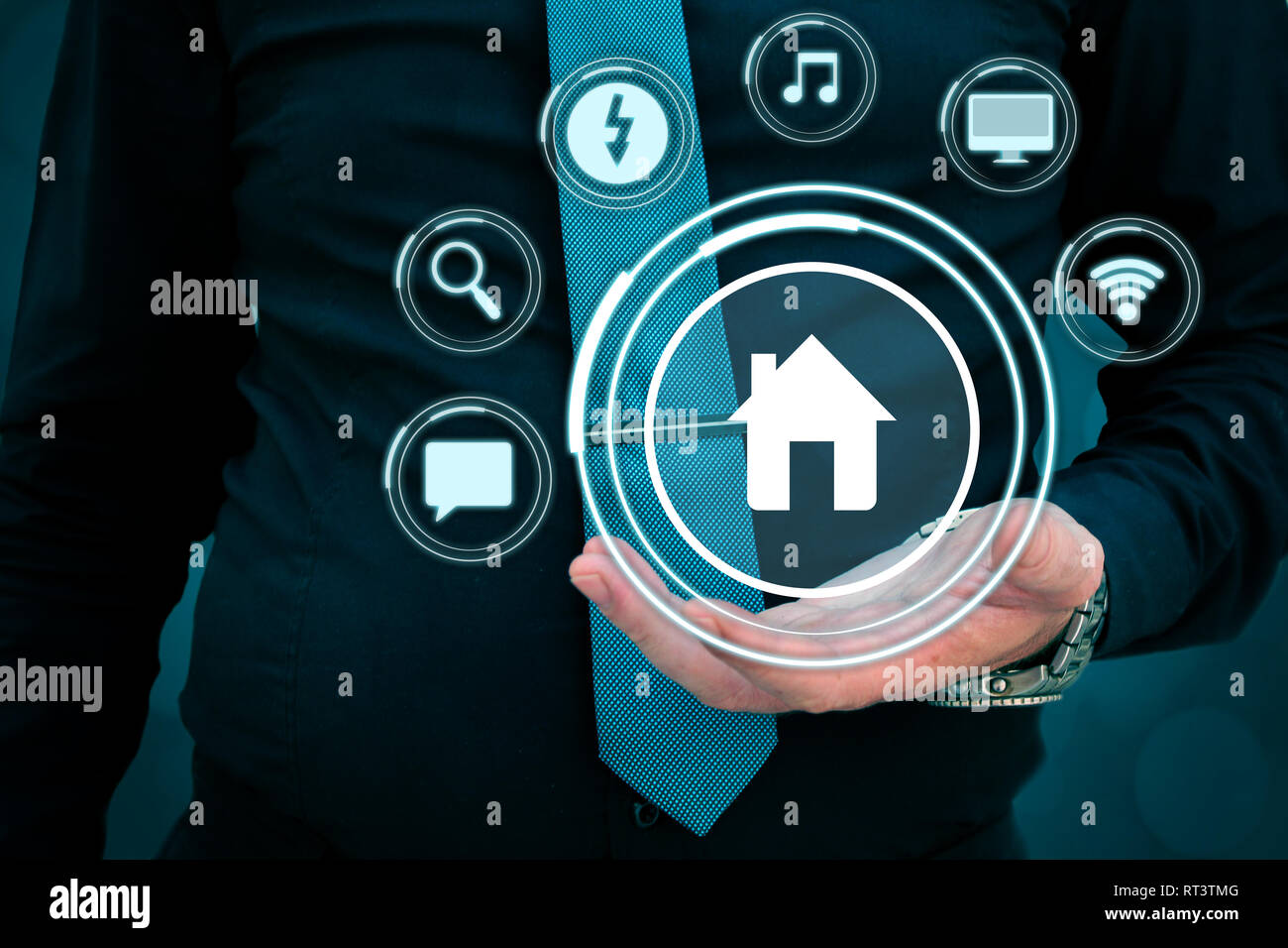 Smart house concept. Artificial intelligence in use in smart homes ...