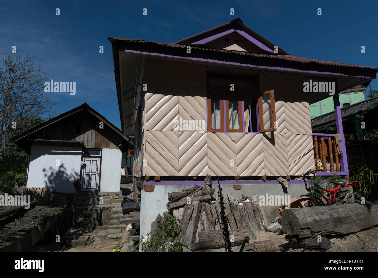 Traditional house in village, Hee Patal, Shakti Village, West Sikkim ...