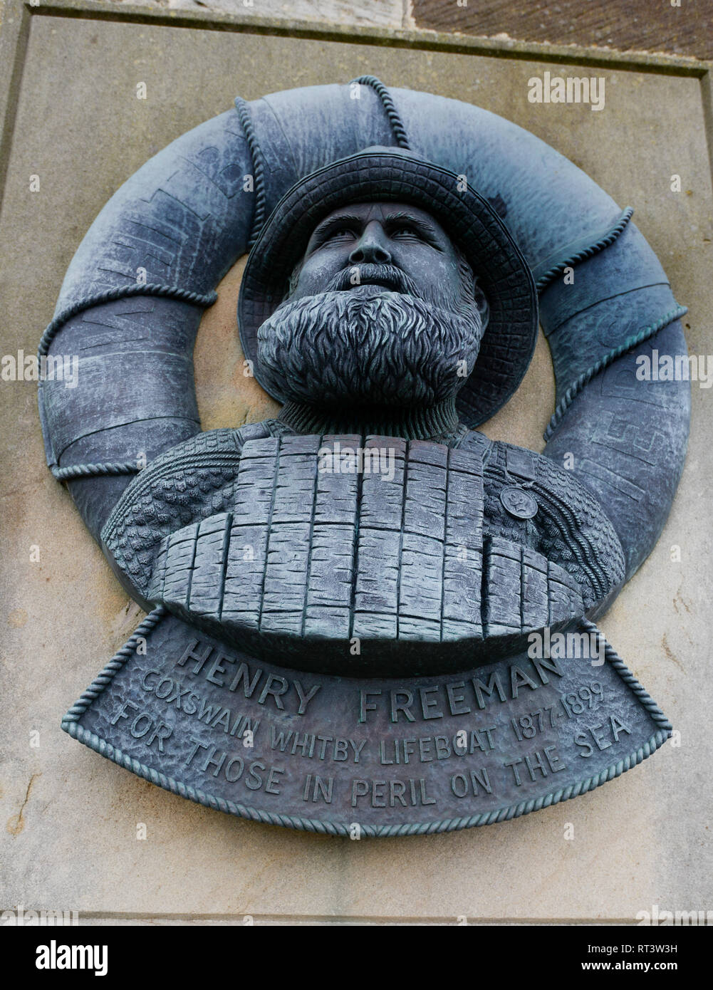 Memorial to Coxswain Henry Freeman at the lifeboat station in the ...