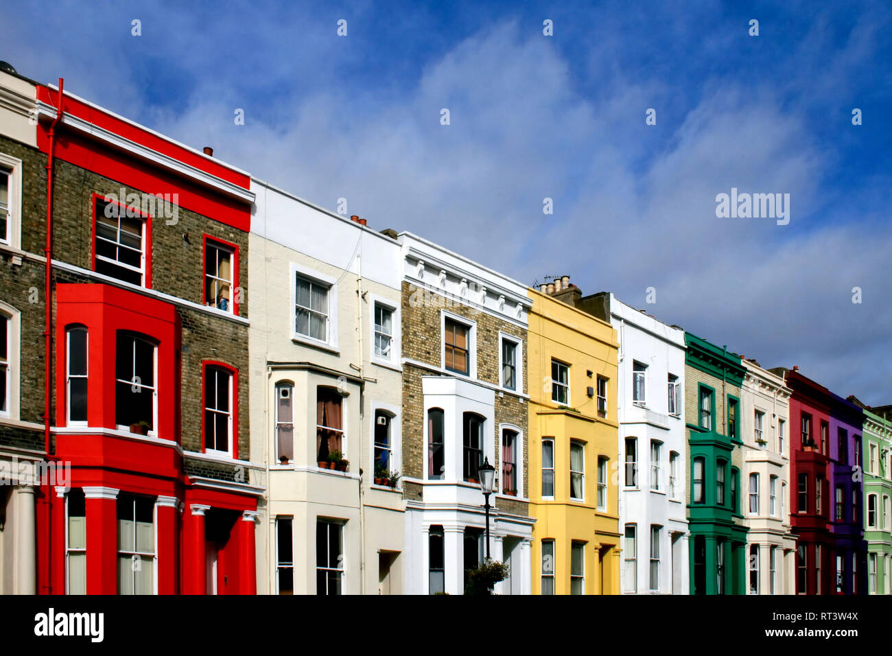 Famous London Street with lot of color houses Stock Photo - Alamy