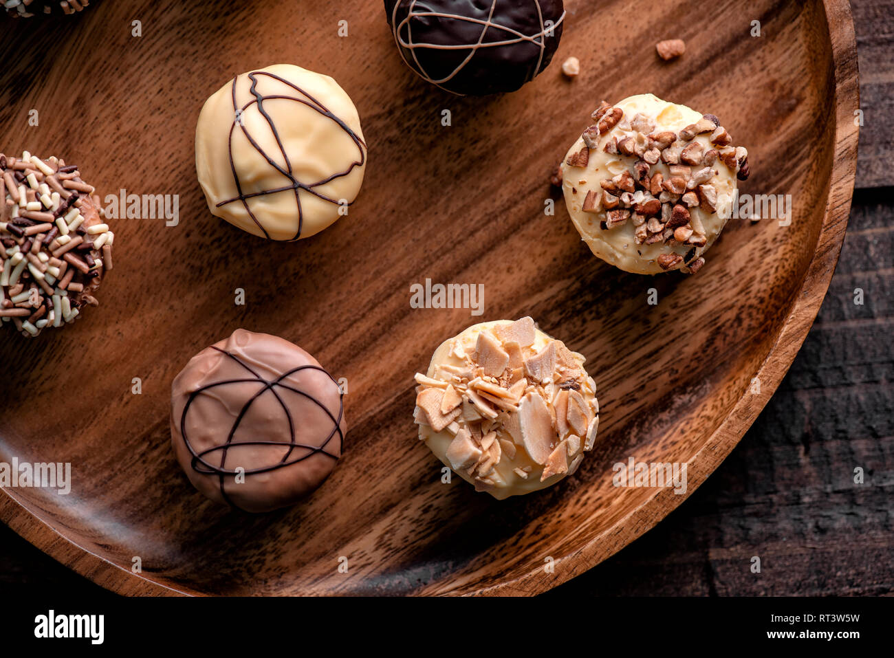 Chocolates in tray Stock Photo - Alamy