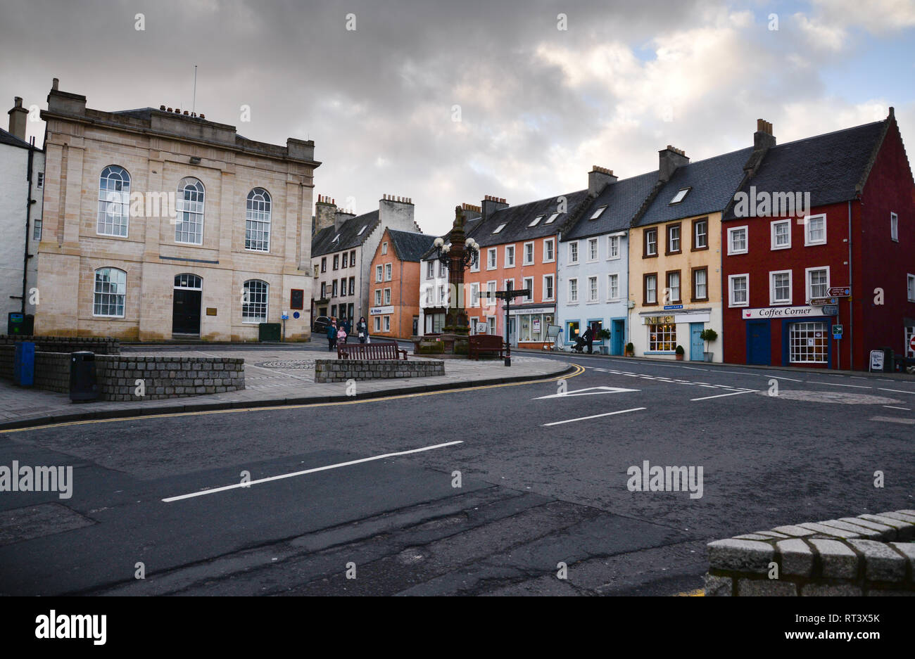 The market square in the Scottish Border town of Jedburgh Stock Photo ...