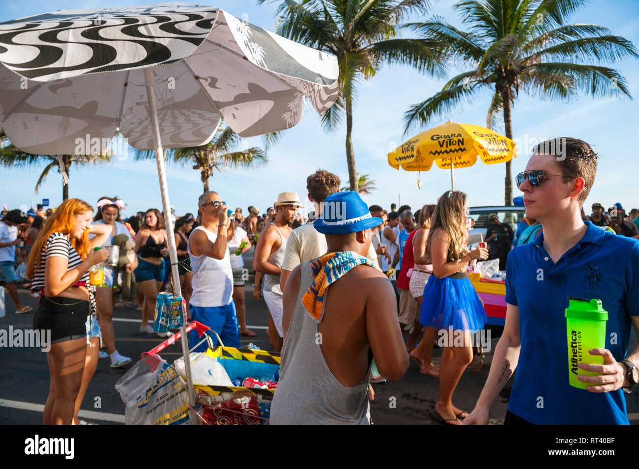 RIO DE JANEIRO - FEBRUARY 28, 2017: Brazilian street vendors compete to ...
