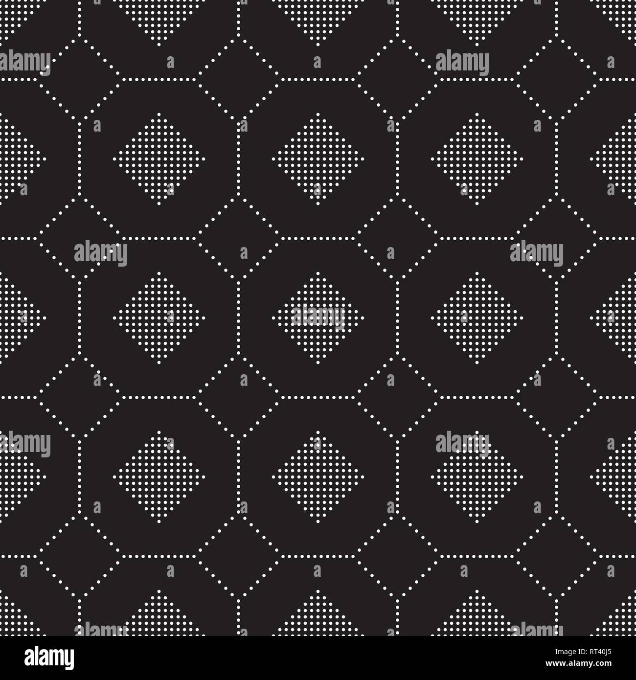 Seamless Black and White Circle Mosaic Pattern, Abstract Geometric Dots Modern Background Stock ...