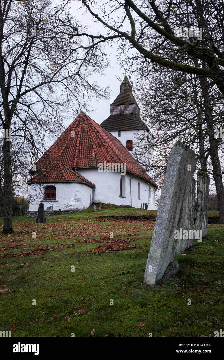 Hyssna old church Stock Photo - Alamy