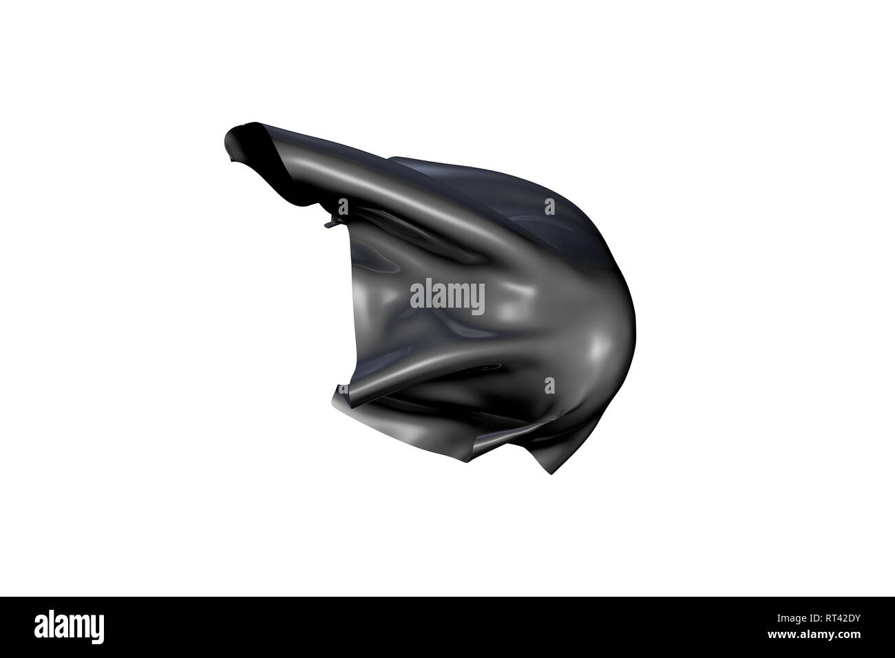 3d render of wavy latex or satin textile, isolated on white background ...