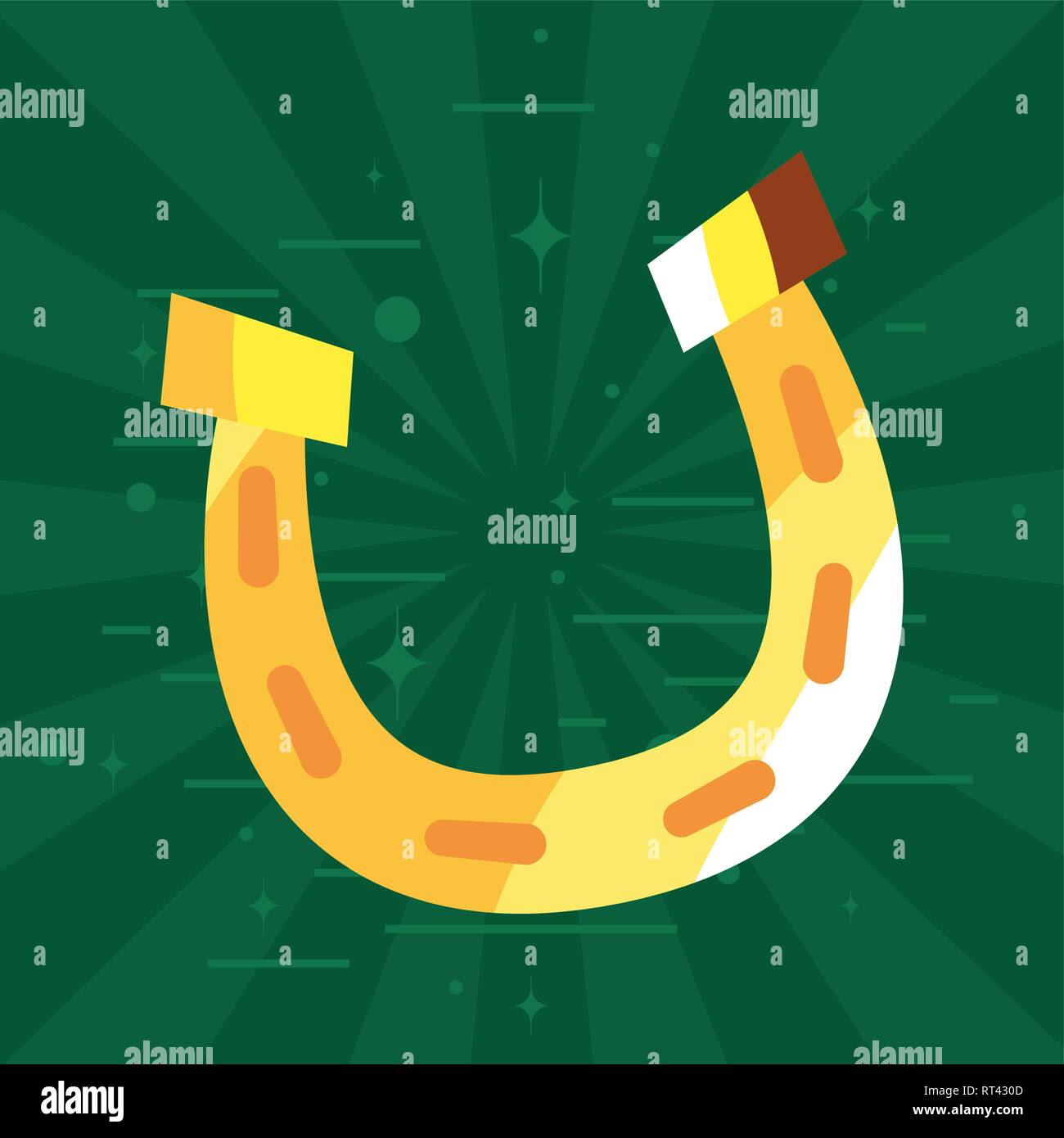 gold horseshoe happy st patricks day vector illustration Stock Vector ...