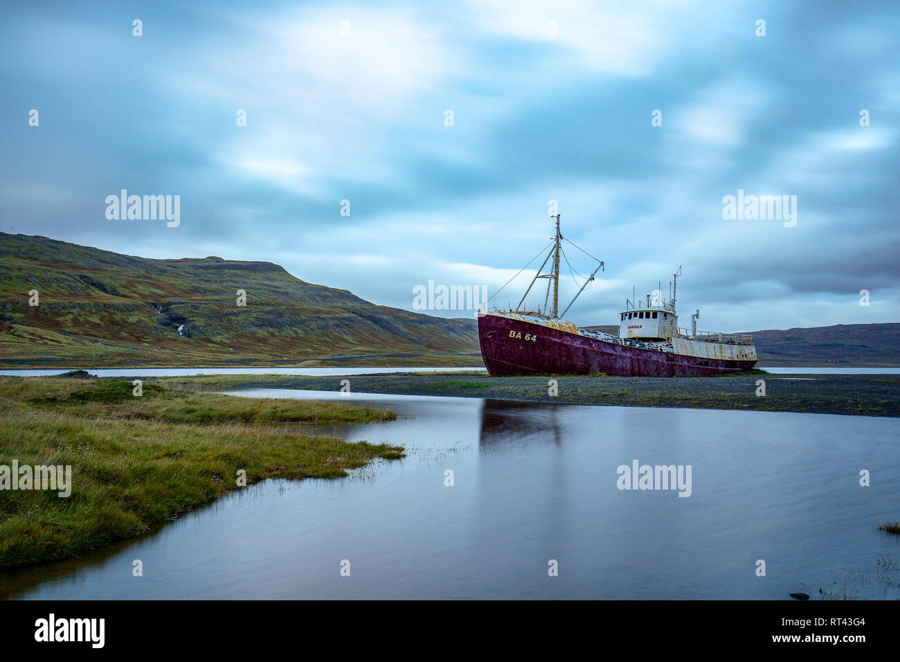 Stranded Fishing Trawler Stock Photo - Alamy