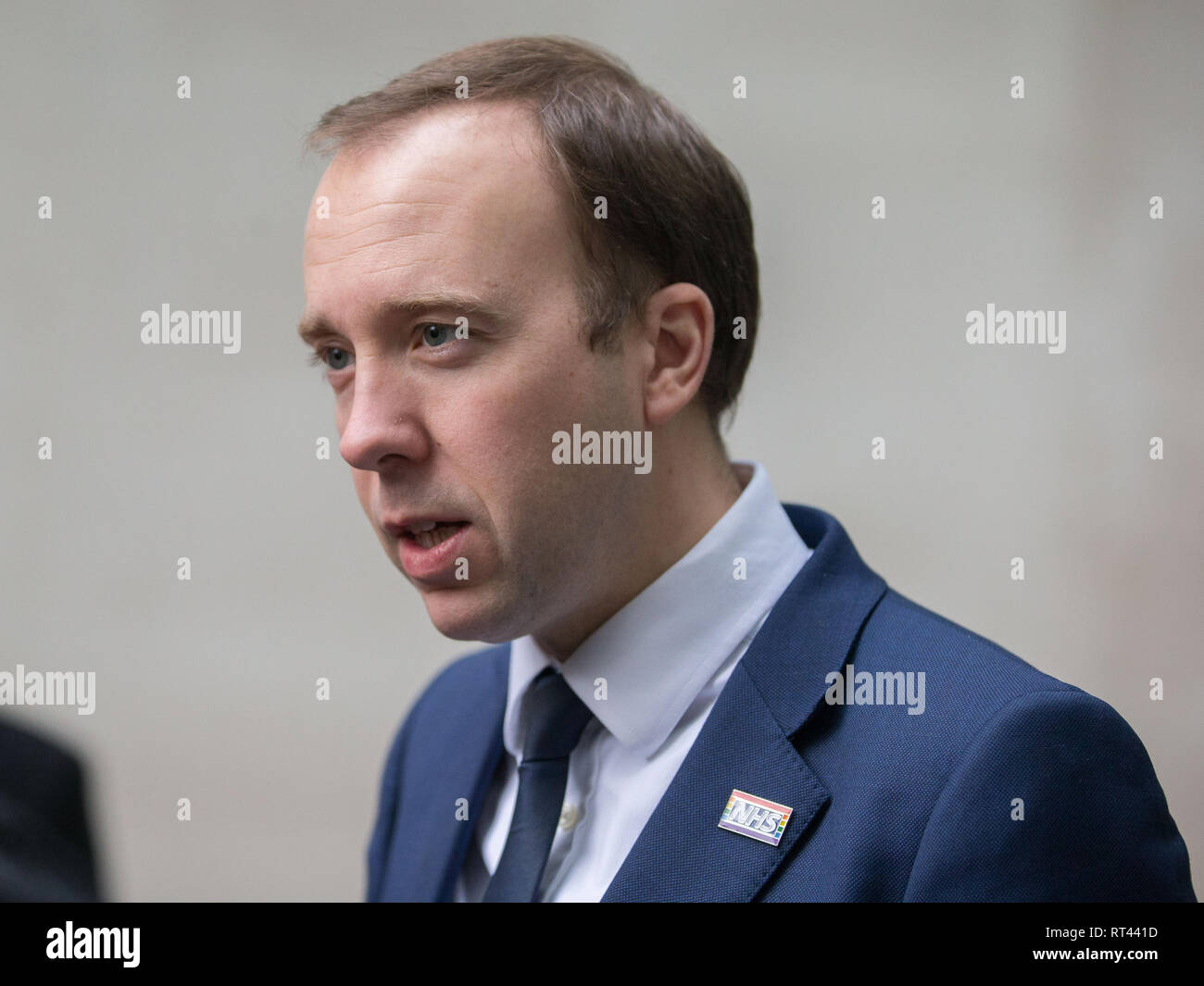 Matt Hancock MP, Secretary of State for Health and Social Care, departs ...