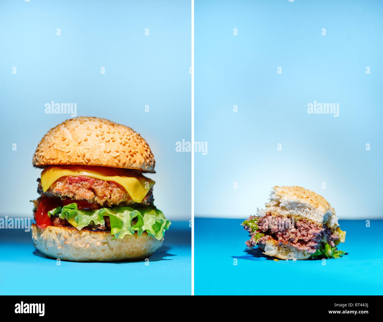 This is an image of what a tasty hamburger is Stock Photo - Alamy