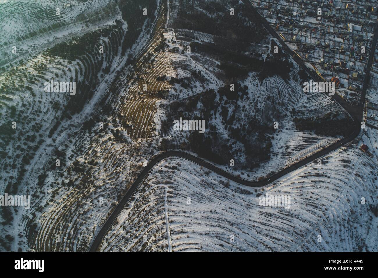 Aerial photo snowy winding hi-res stock photography and images - Alamy