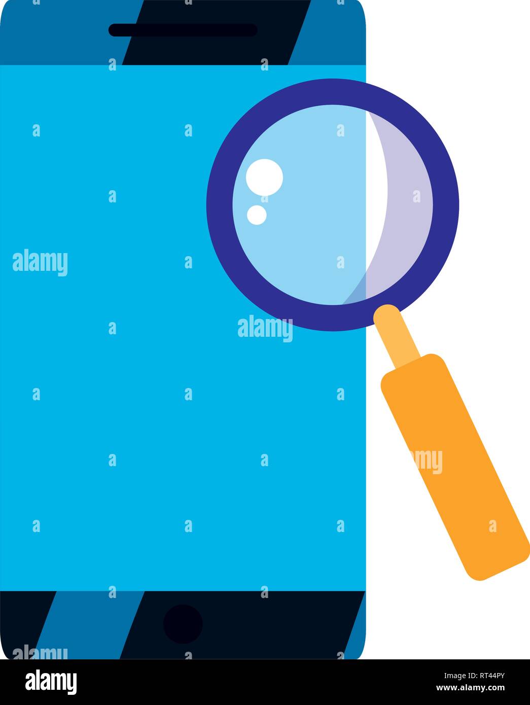 phone magnifying glass analysis vector illustration design Stock Vector ...