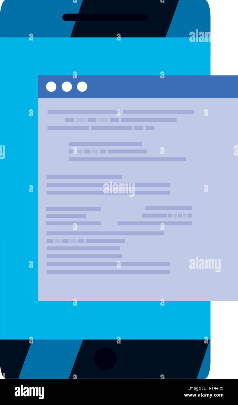 smart phone coding language programming vector illustration design ...