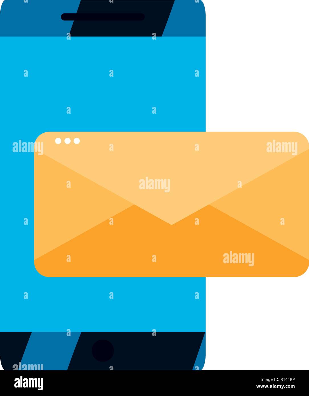 smartphone email message white background vector illustration design ...