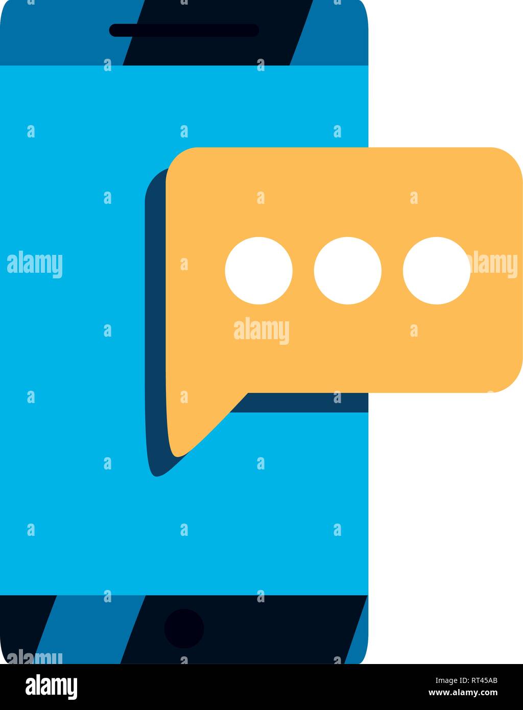 smart phone speech bubble vector illustration design Stock Vector Image ...