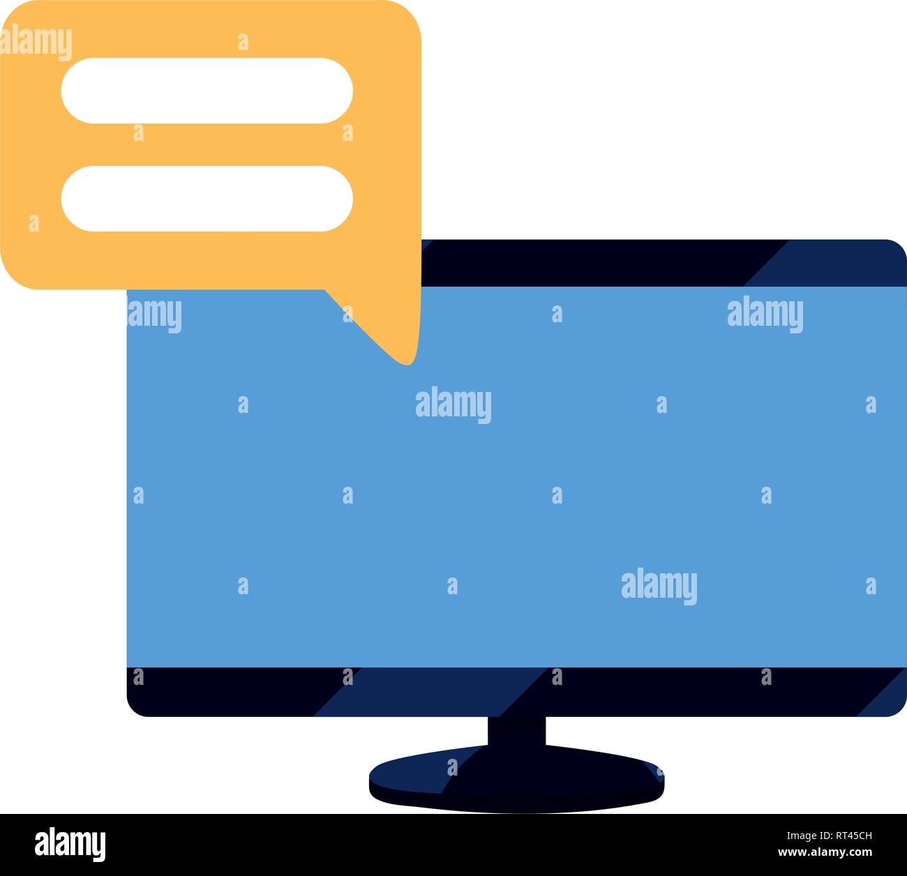 computer monitor speech bubble vector illustration design Stock Vector ...
