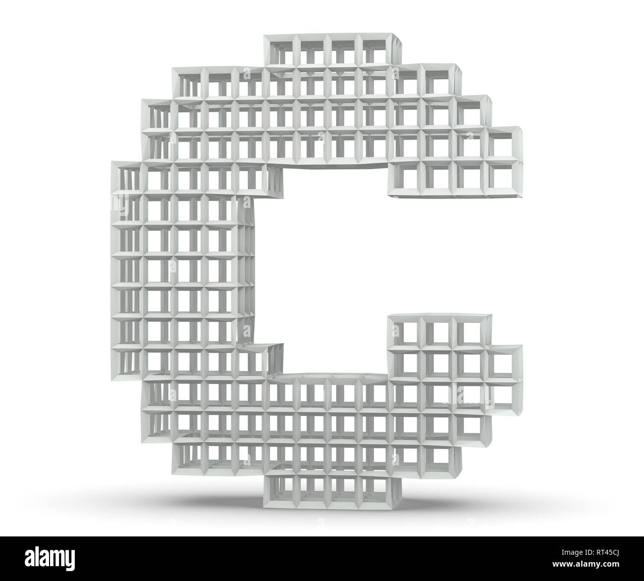 Plastic letter from blocks. Capital Letter - C isolated on white ...