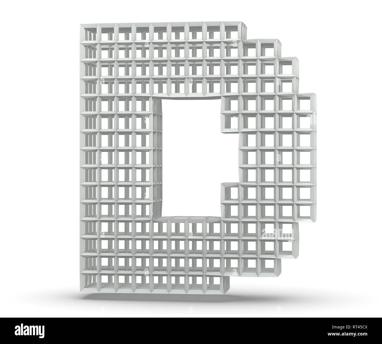 Plastic letter from blocks. Capital Letter - D isolated on white ...