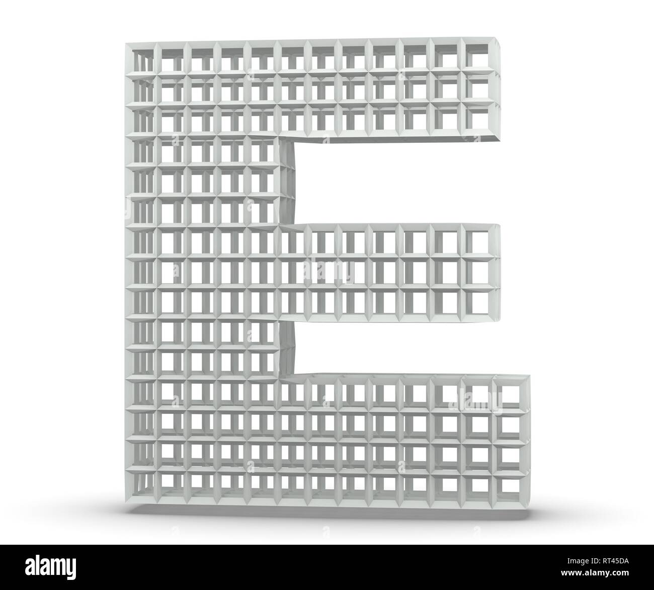 Plastic letter from blocks. Capital Letter - E isolated on white ...