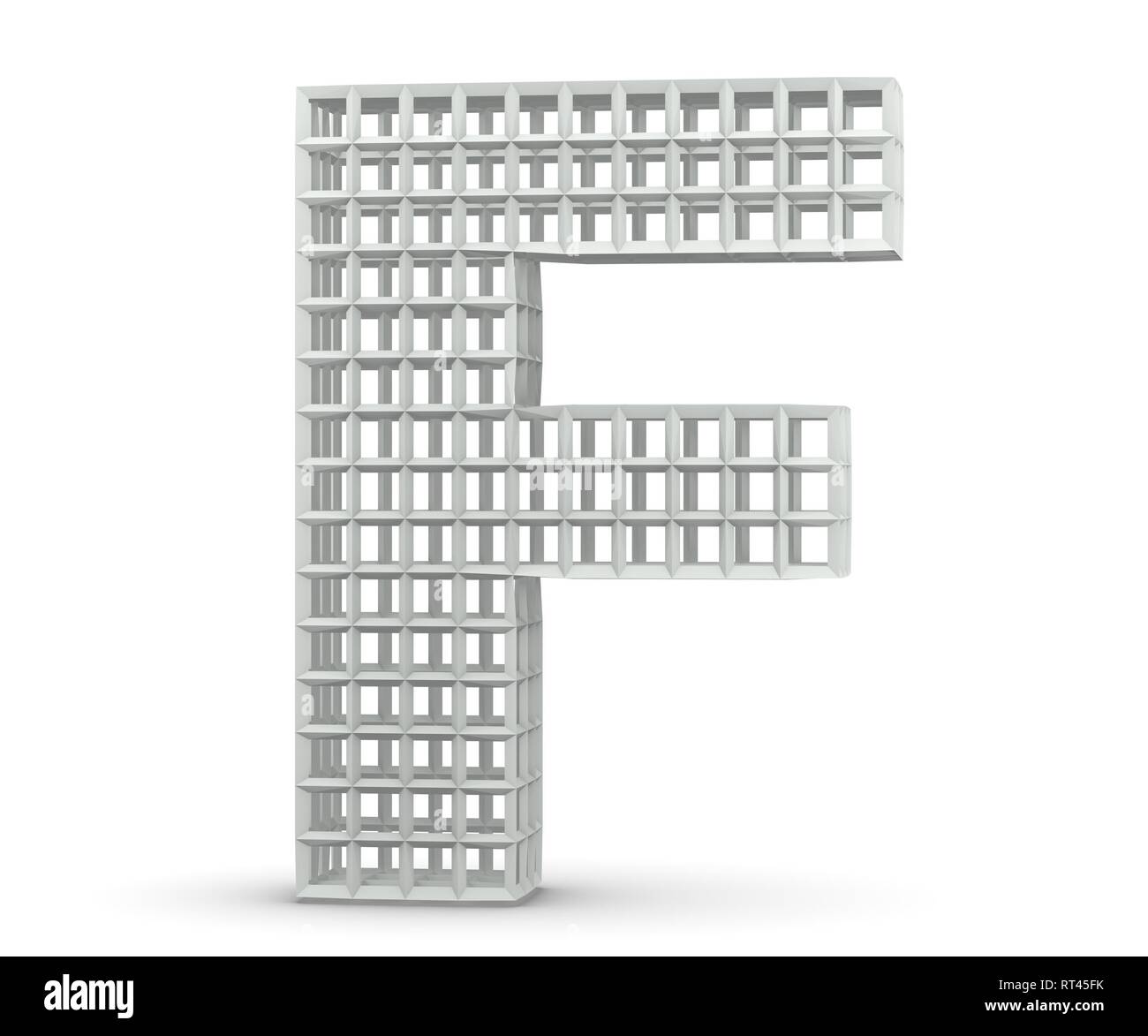 Plastic letter from blocks. Capital Letter - F isolated on white ...