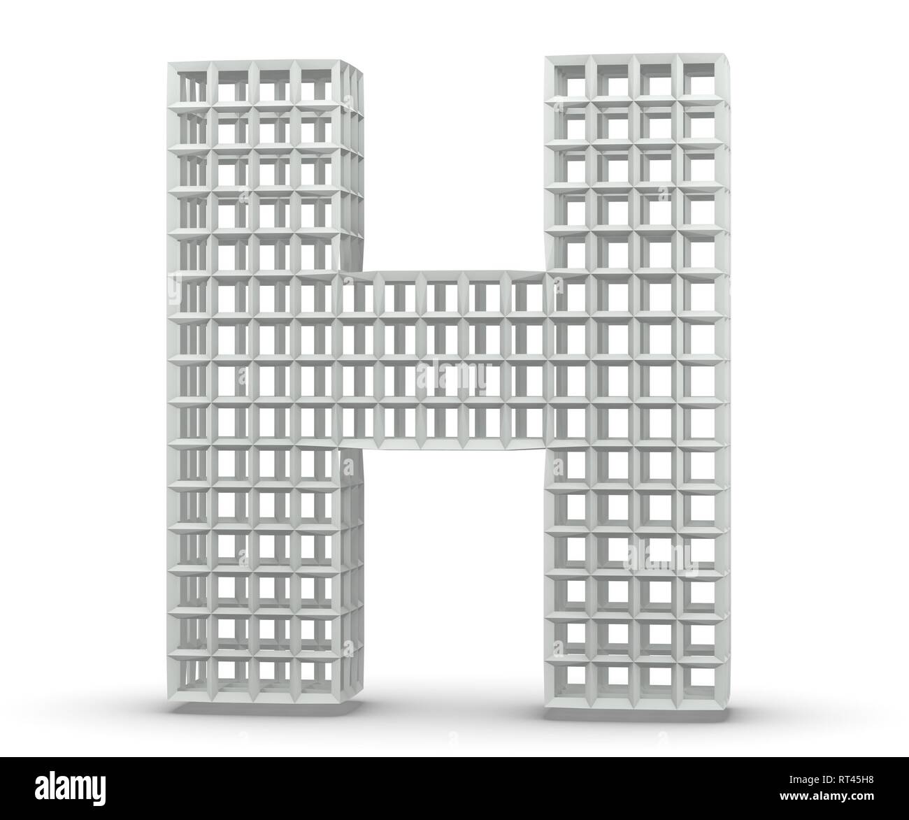 Plastic letter from blocks. Capital Letter - H isolated on white ...