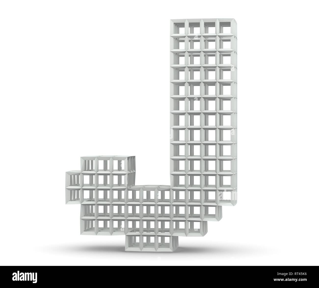 Plastic letter from blocks. Capital Letter - J isolated on white ...