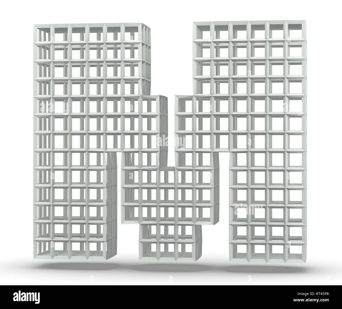 Plastic letter from blocks. Capital Letter - M isolated on white ...