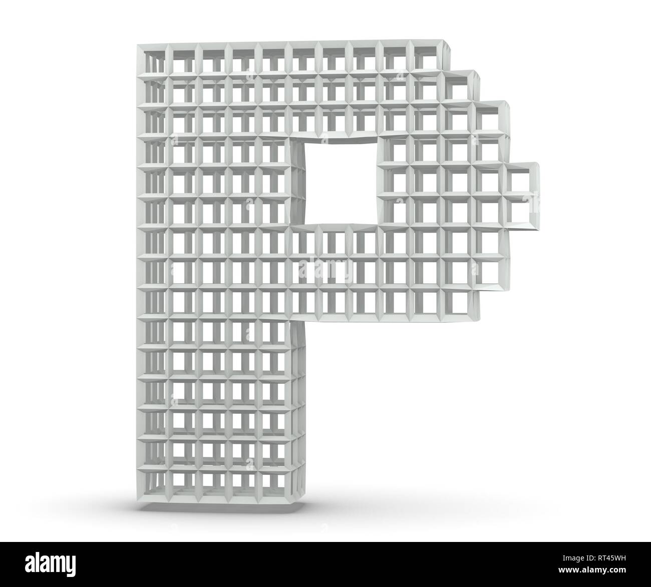 Plastic letter from blocks. Capital Letter - P isolated on white ...