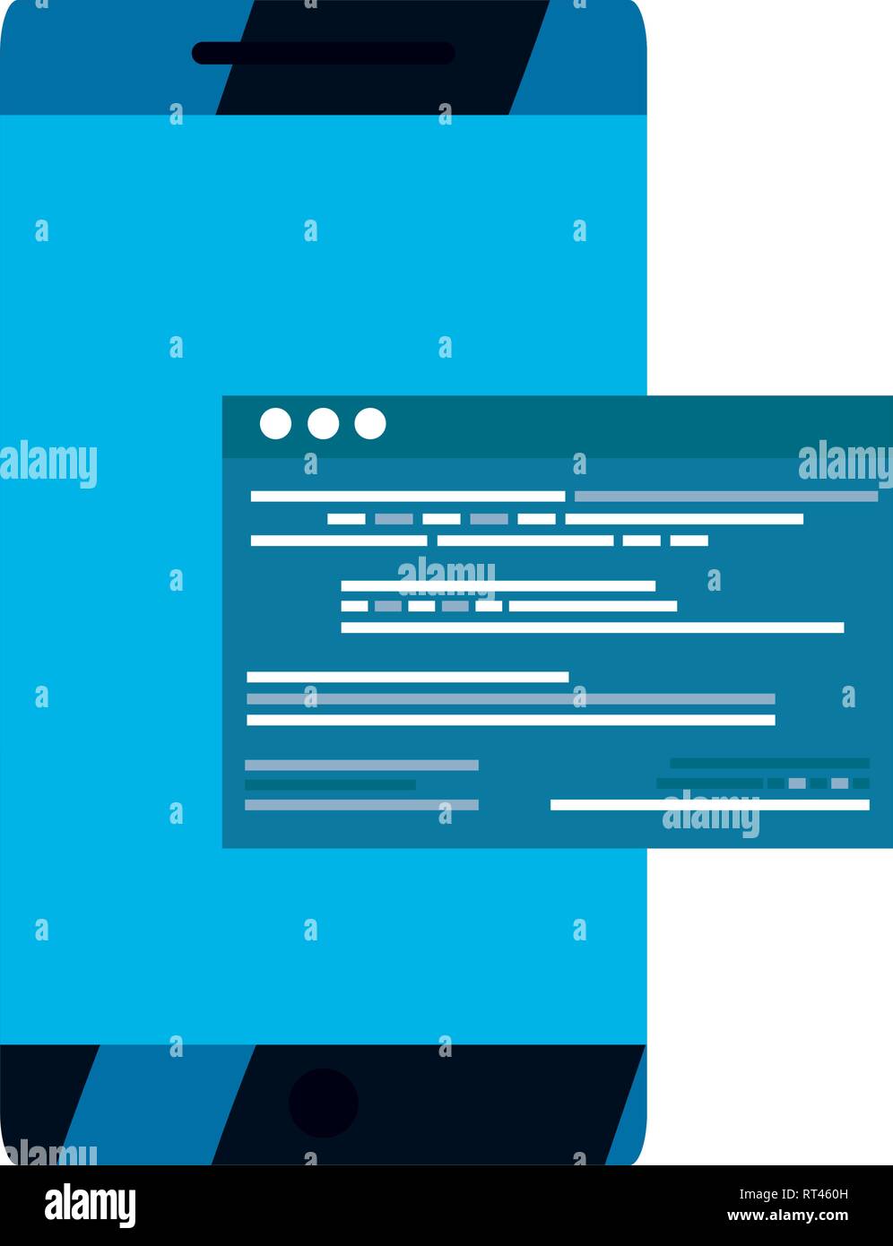 smart phone coding language programming vector illustration design ...