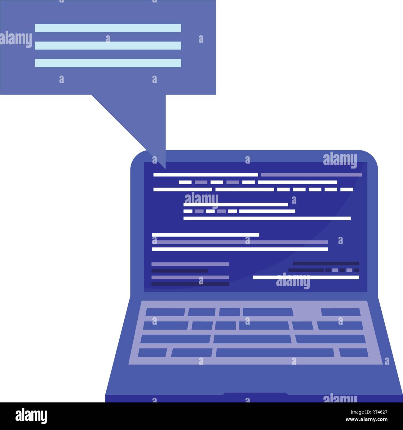 laptop coding language programming message vector illustration design ...