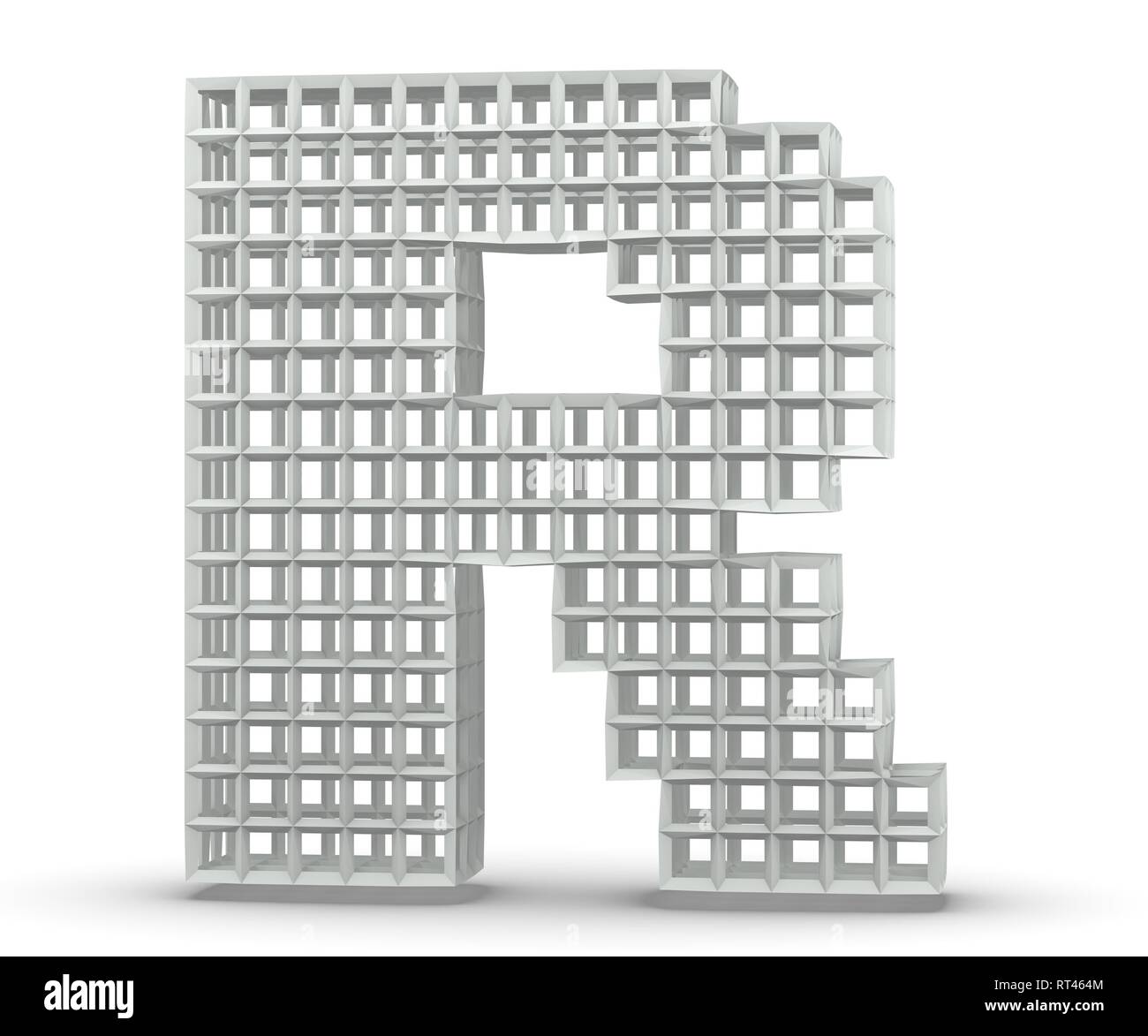 Plastic letter from blocks. Capital Letter - R isolated on white ...