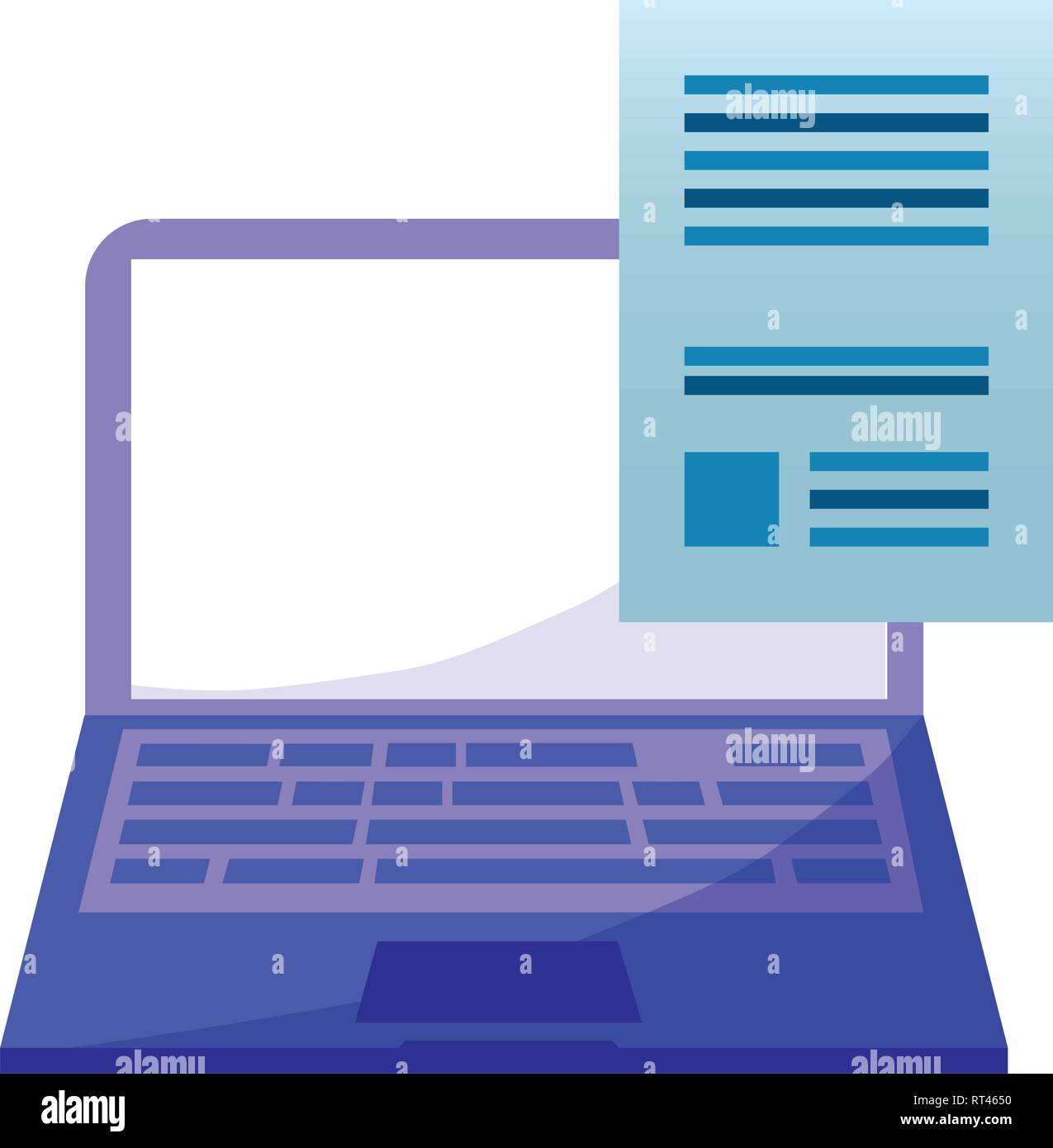 laptop computer data document vector illustration design Stock Vector ...