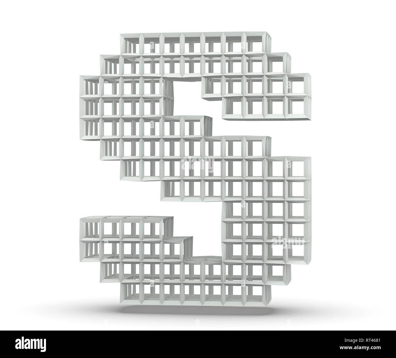 Plastic letter from blocks. Capital Letter - S isolated on white ...