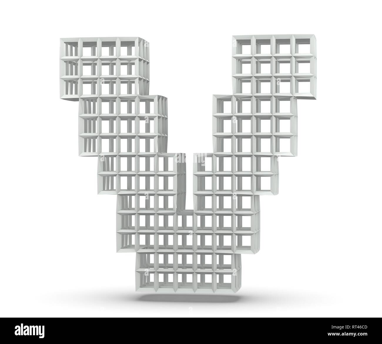 Plastic letter from blocks. Capital Letter - V isolated on white ...