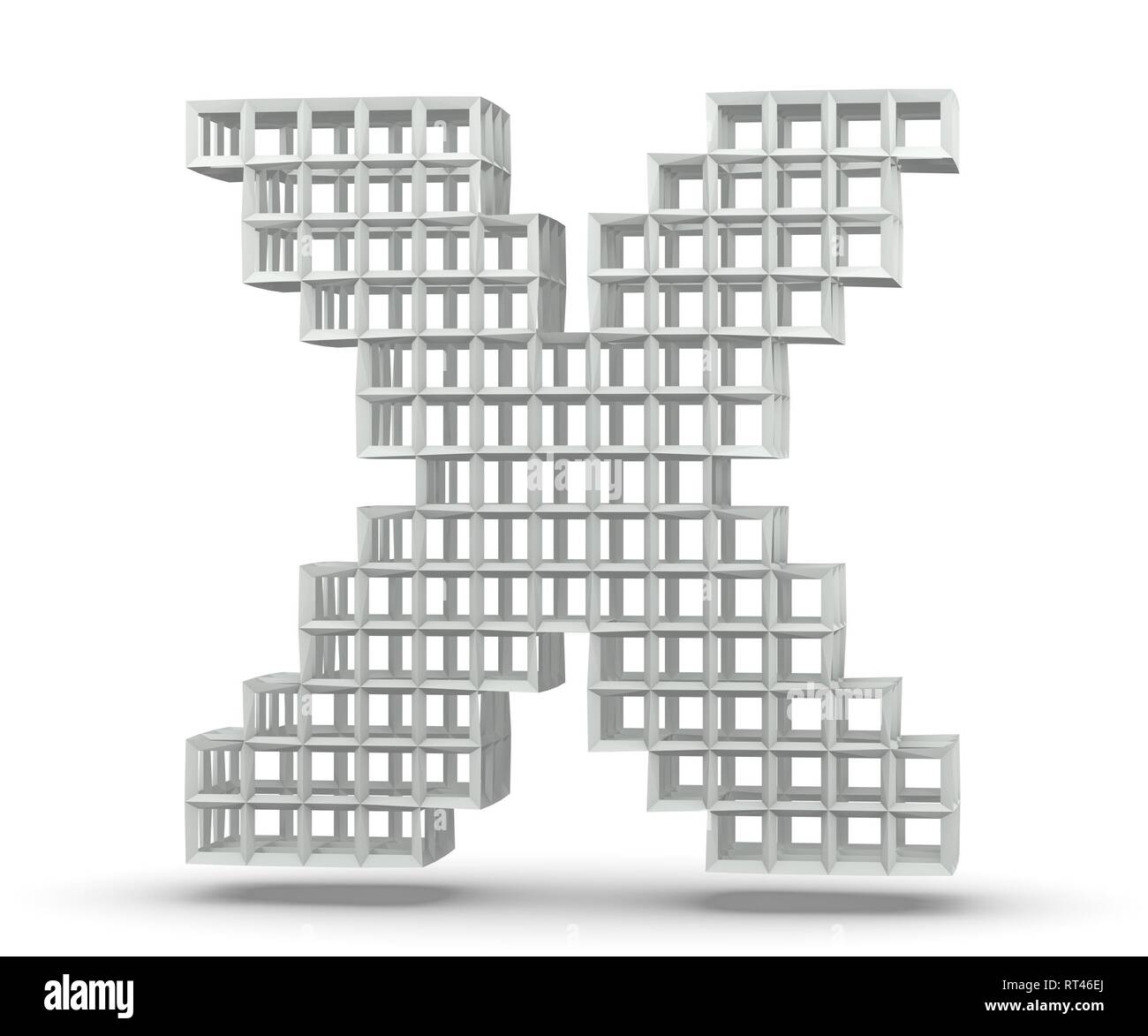 Plastic letter from blocks. Capital Letter - X isolated on white ...