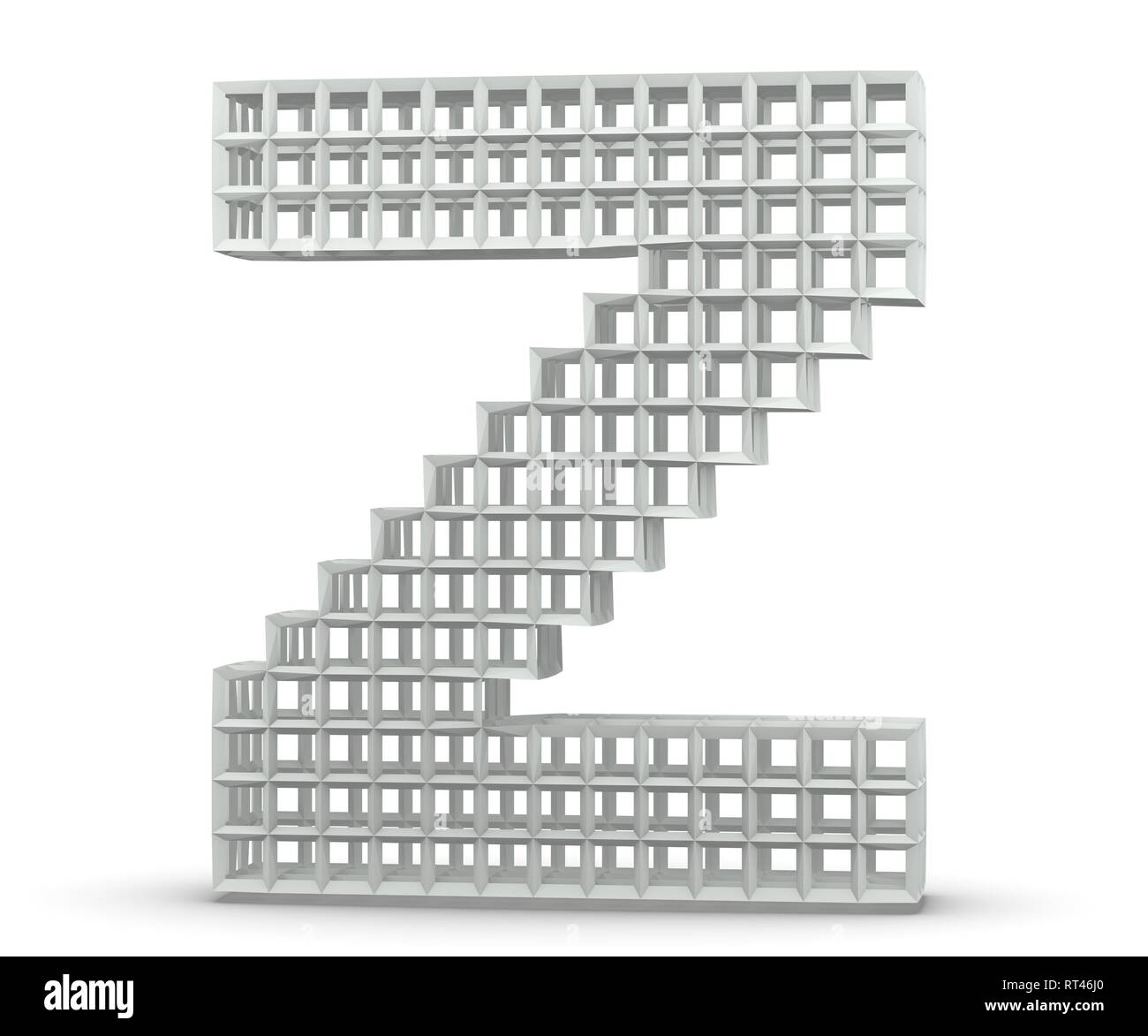 Plastic letter from blocks. Capital Letter - Z isolated on white ...