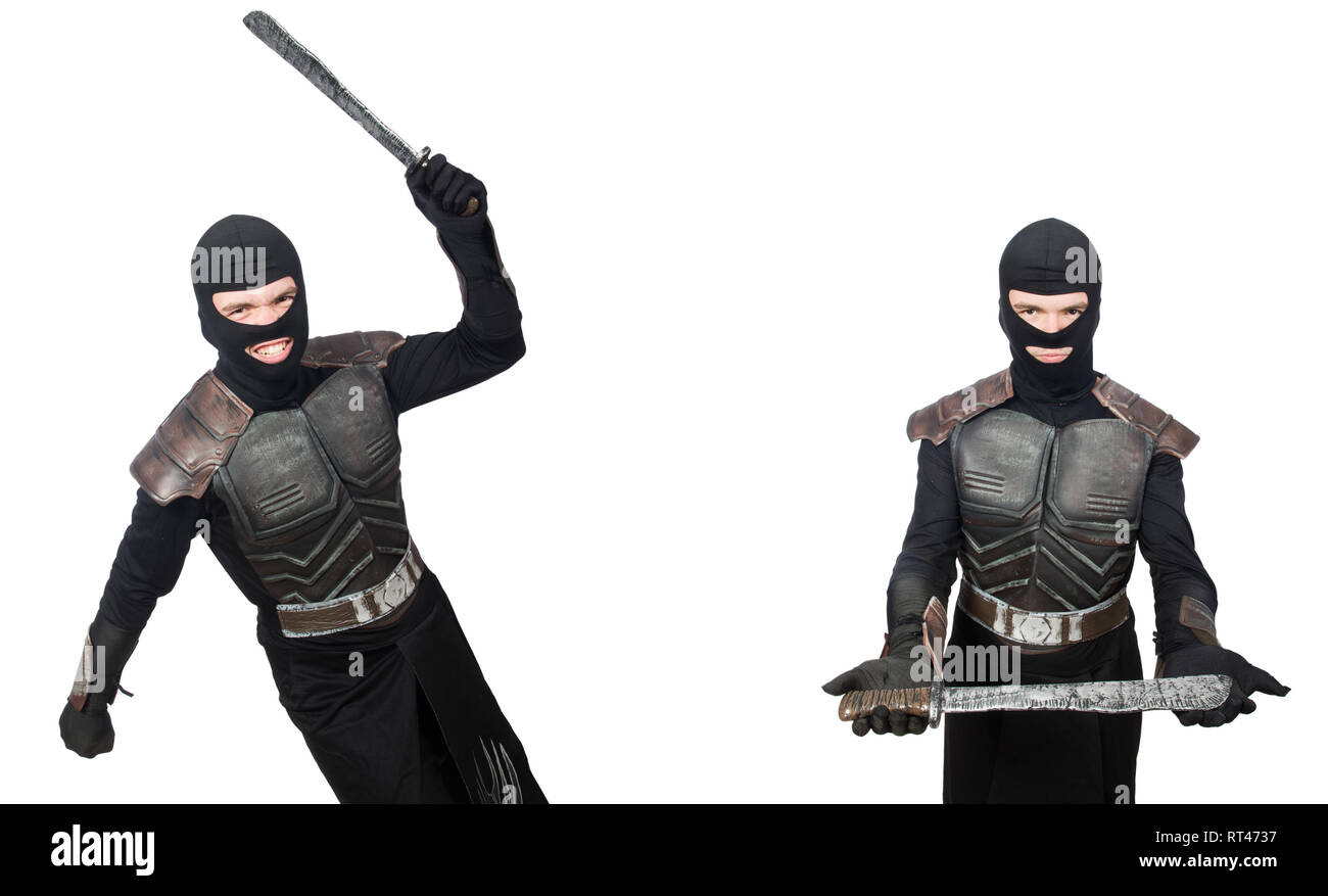 Young funny man in armour suit Stock Photo - Alamy