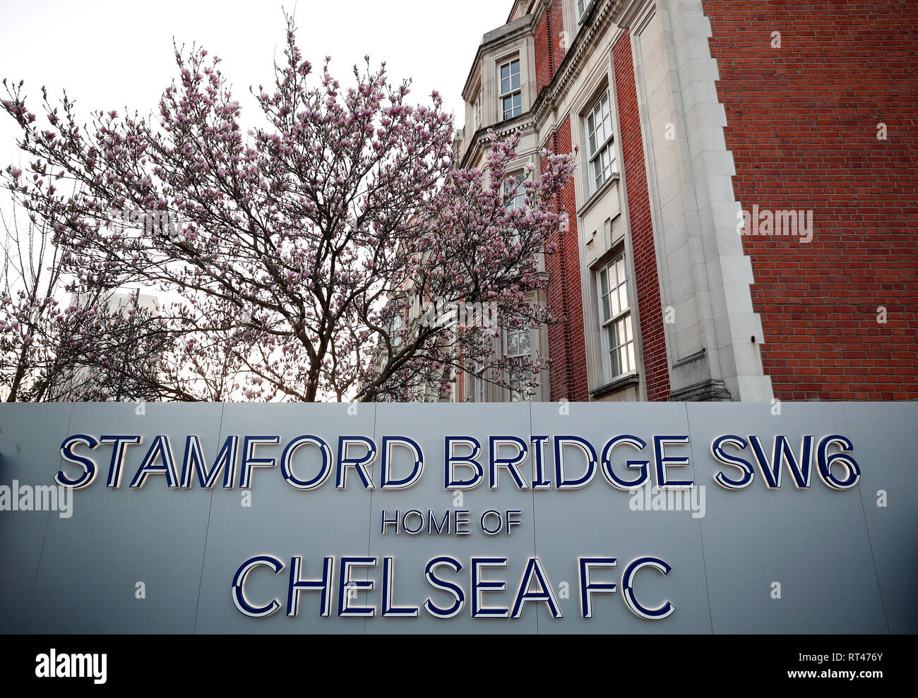 Sign for Stamford Bridge SW6, Home of Chelsea FC before the Premier ...