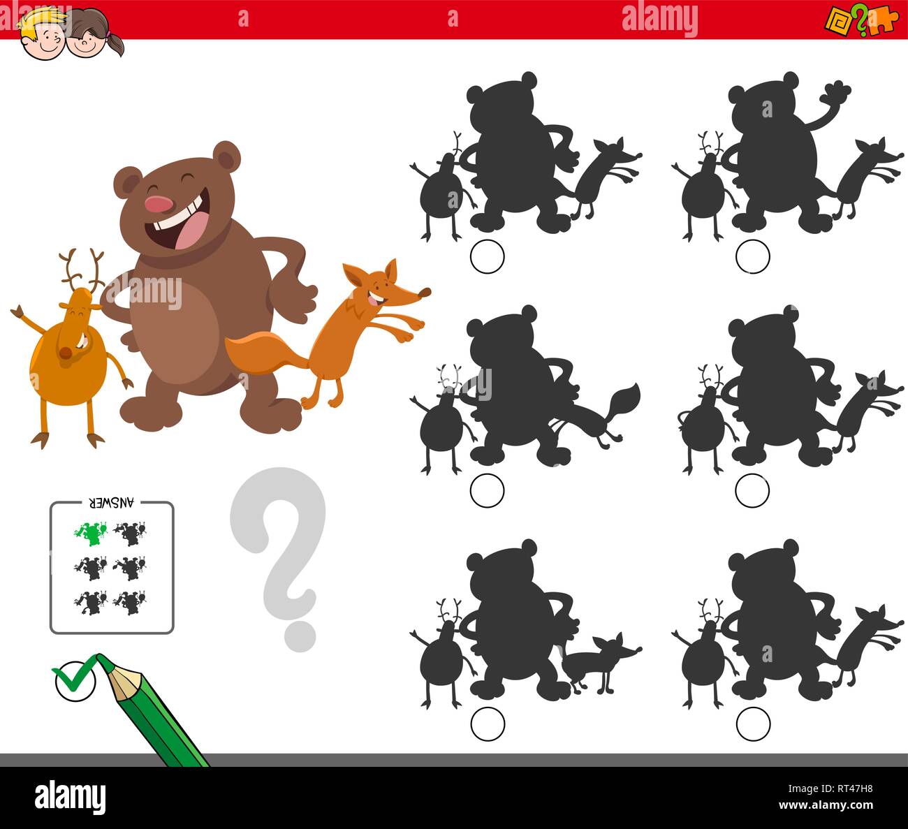 Cartoon Illustration of Finding the Shadow without Differences ...