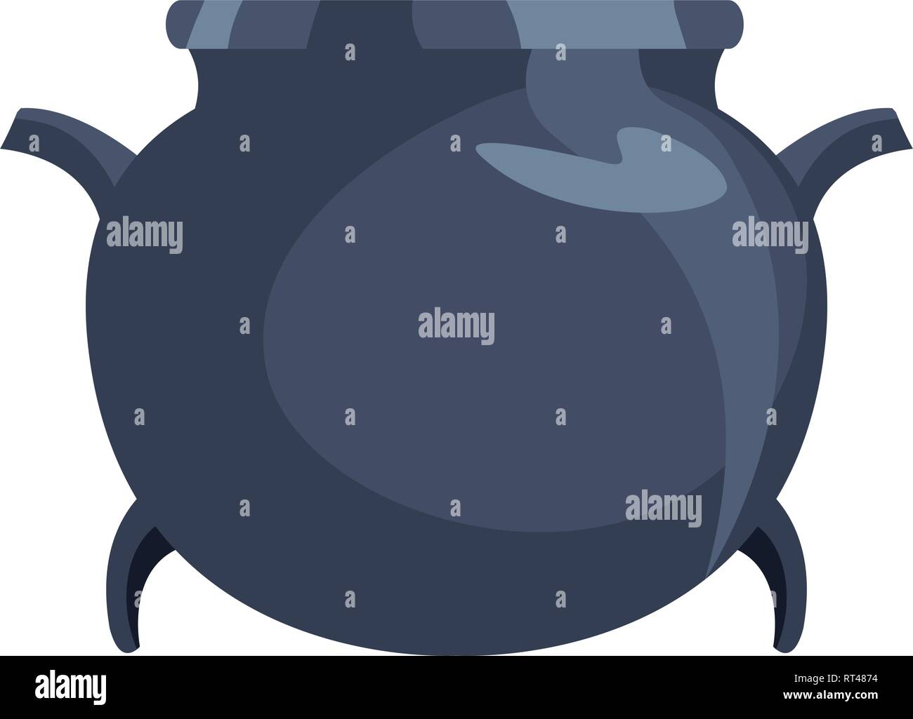 black cauldron utensil white background vector illustration Stock ...