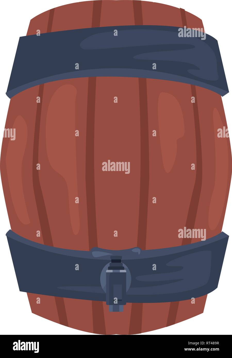 wooden barrel with tap drink vector illustration Stock Vector Image ...