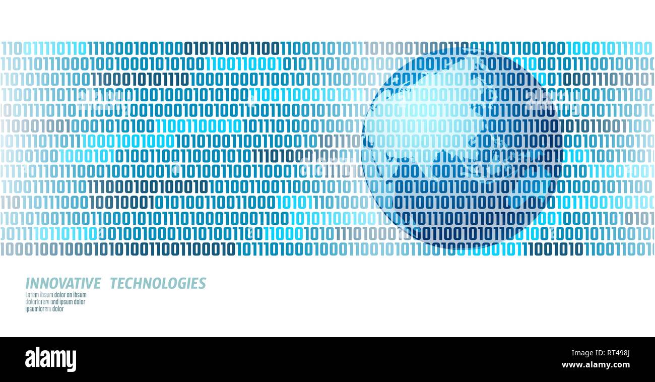 Planet Earth global data exchange binary code. Security payment personal information business ...