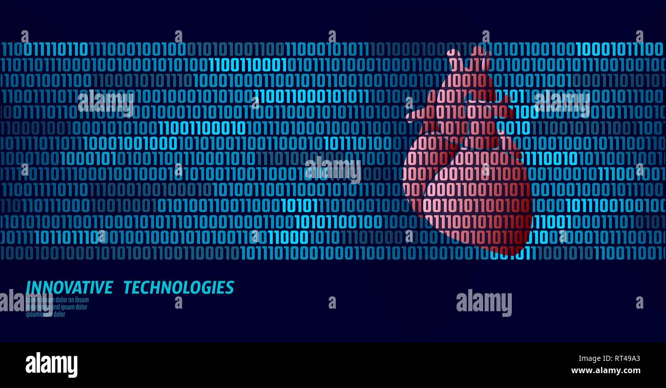 Human heart anatomical medicine shape. Doctor online binary code ...