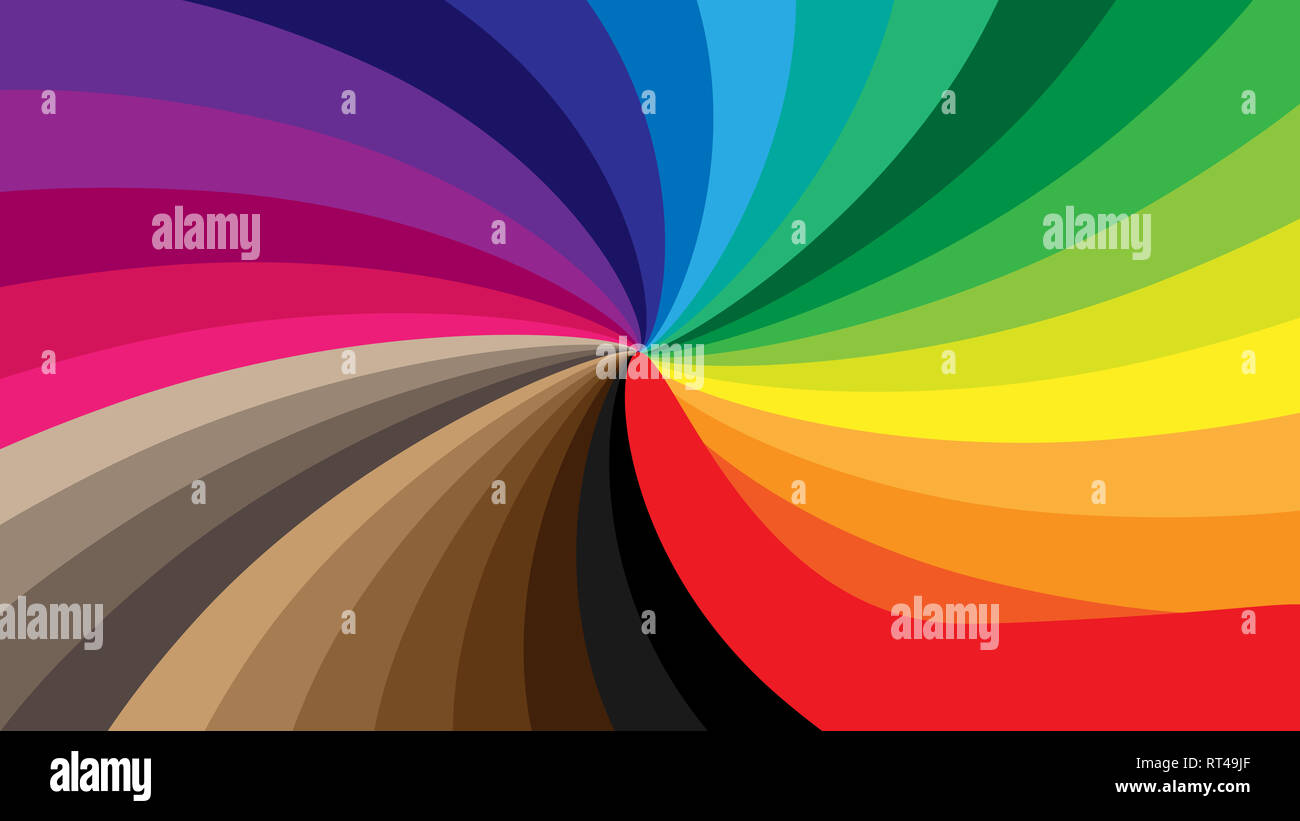 Abstract background in the form of a swirling spiral of all colors of ...