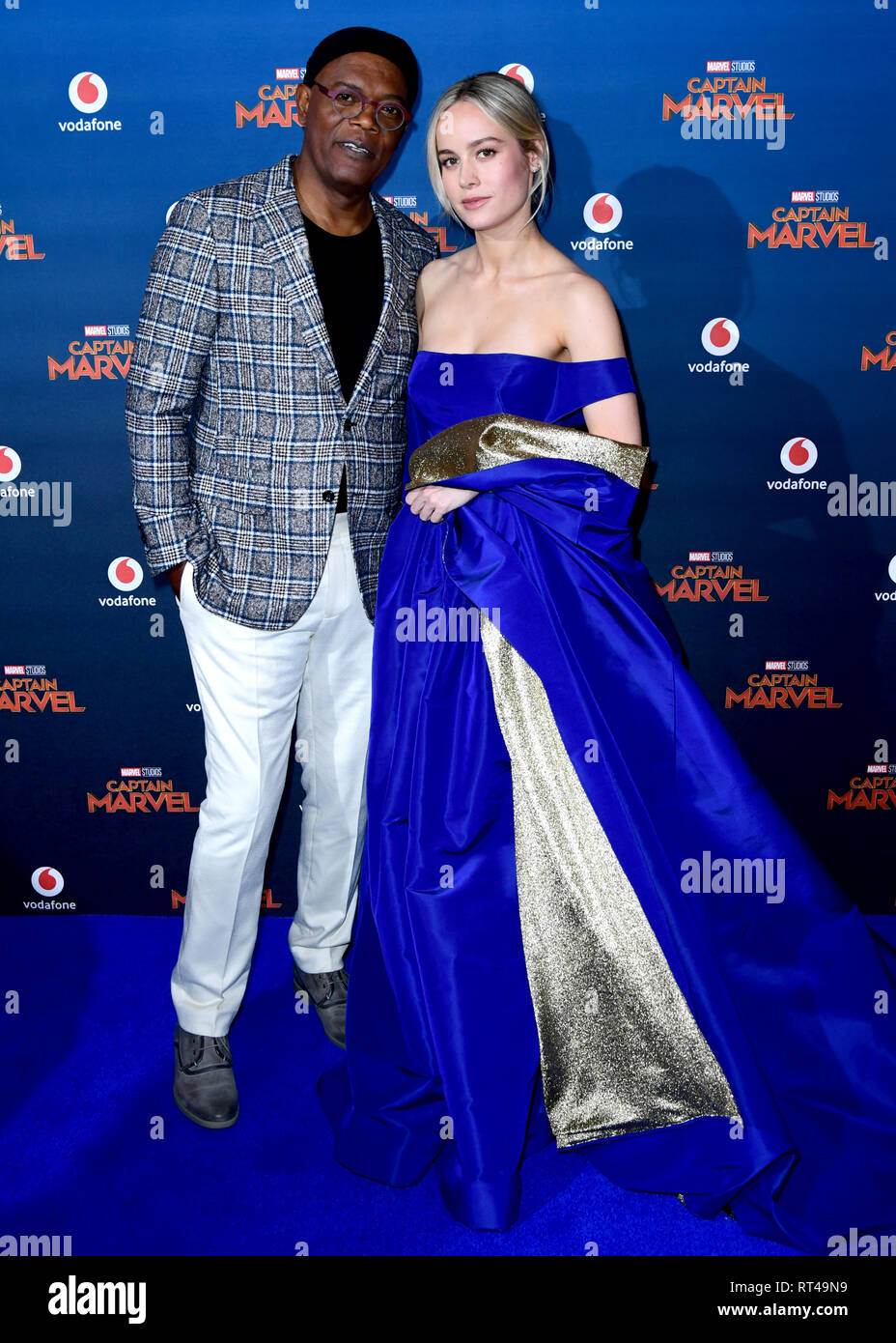 Samuel L. Jackson and Brie Larson attending the Captain Marvel European ...