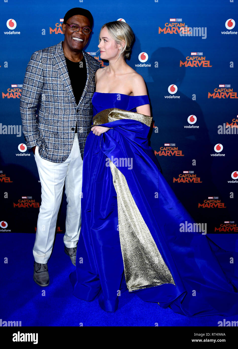 Samuel L. Jackson and Brie Larson attending the Captain Marvel European ...